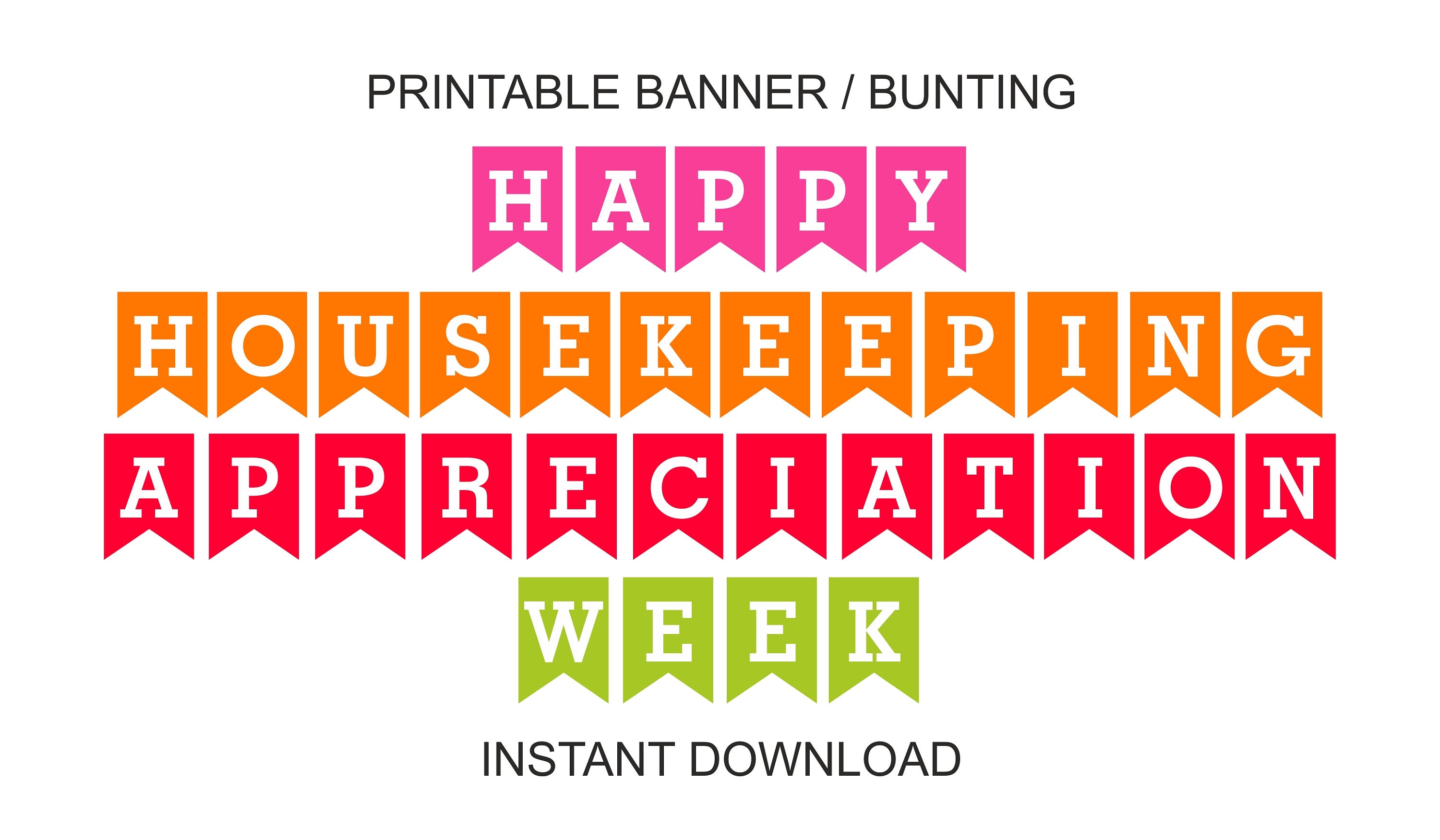 Housekeeping Week Banner Printable / Housekeeping Appreciation Week ...
