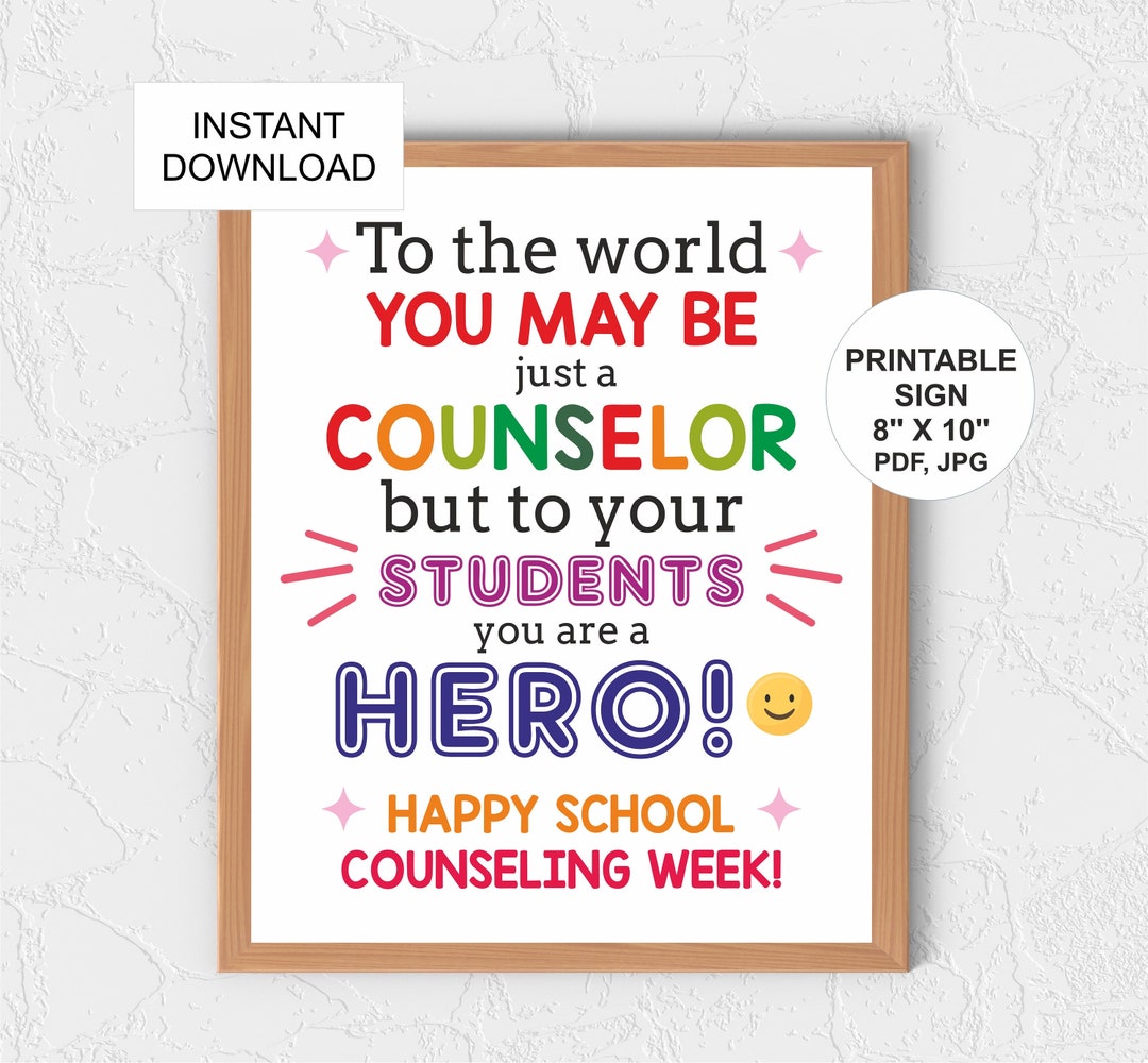 School Counselor Week Sign Printable / School Counseling Week Poster ...