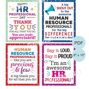 HR Day Appreciation Posters Set of 8 Printable / Human Resource ...