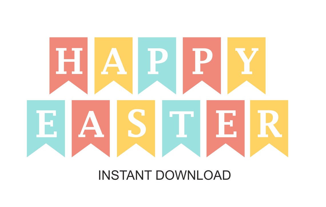 Printable Easter Banner Printable / Easter Bunting / Easter - Etsy