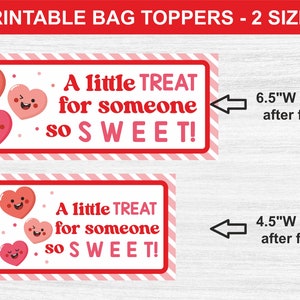 PRINTABLE Valentine Treat Bag Toppers / Valentine A Little Treat for ...