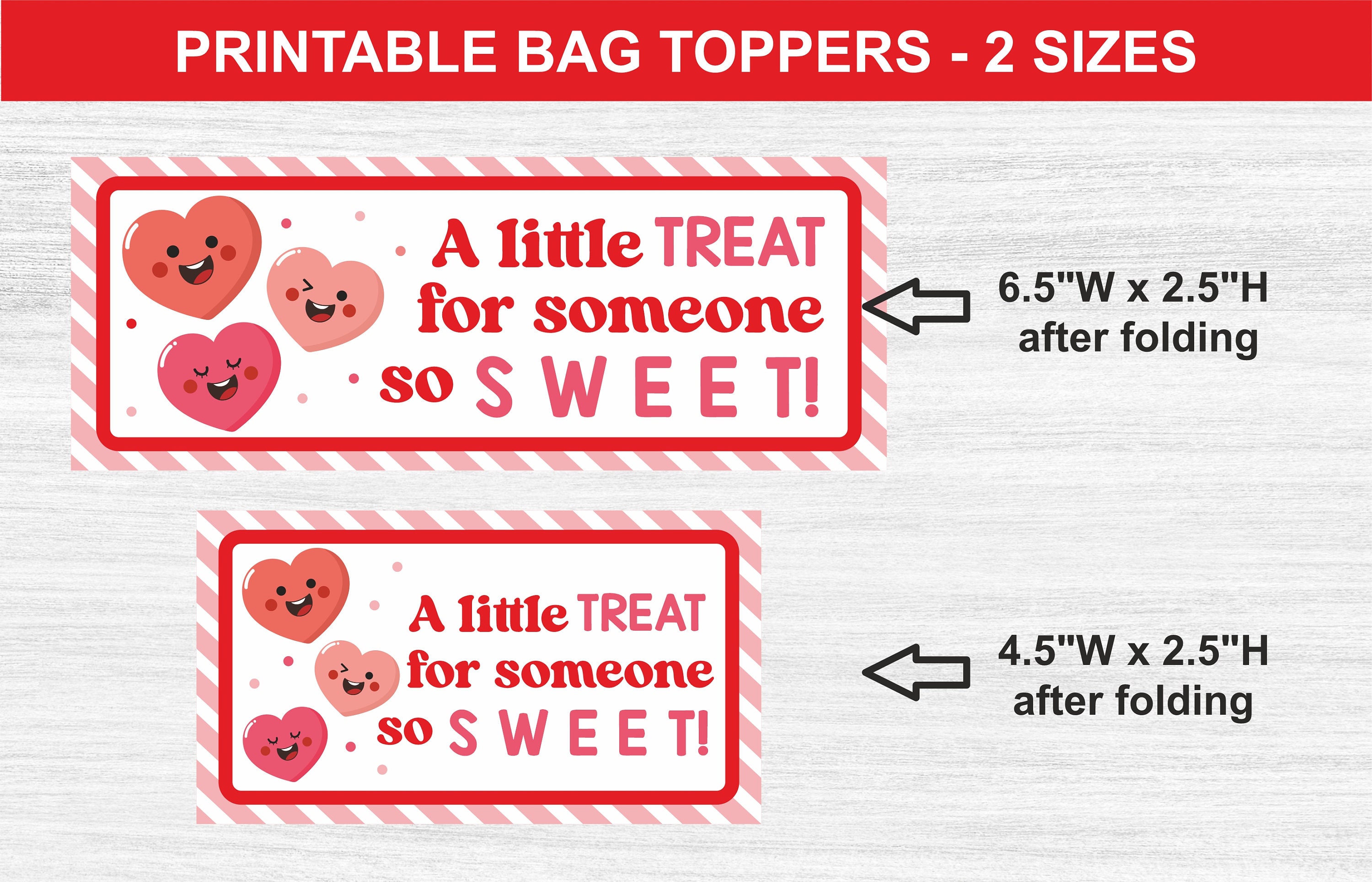 PRINTABLE Valentine Treat Bag Toppers / Valentine A Little Treat for ...