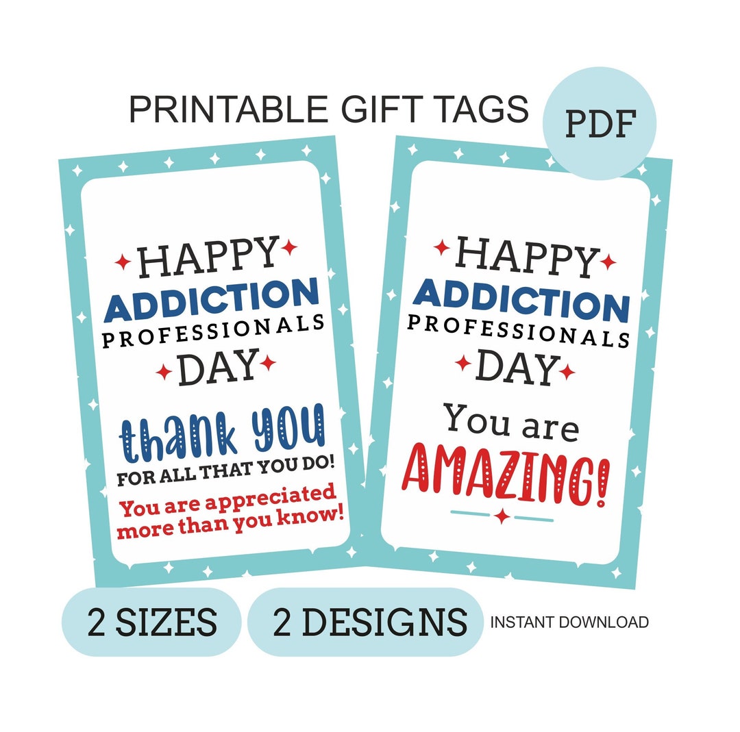Addiction Professional Day Appreciation Tag Printable / Addiction ...