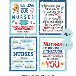 Nurses Week Signs Set of 12 Printable / Nurse Week Poster / Nurse Week ...