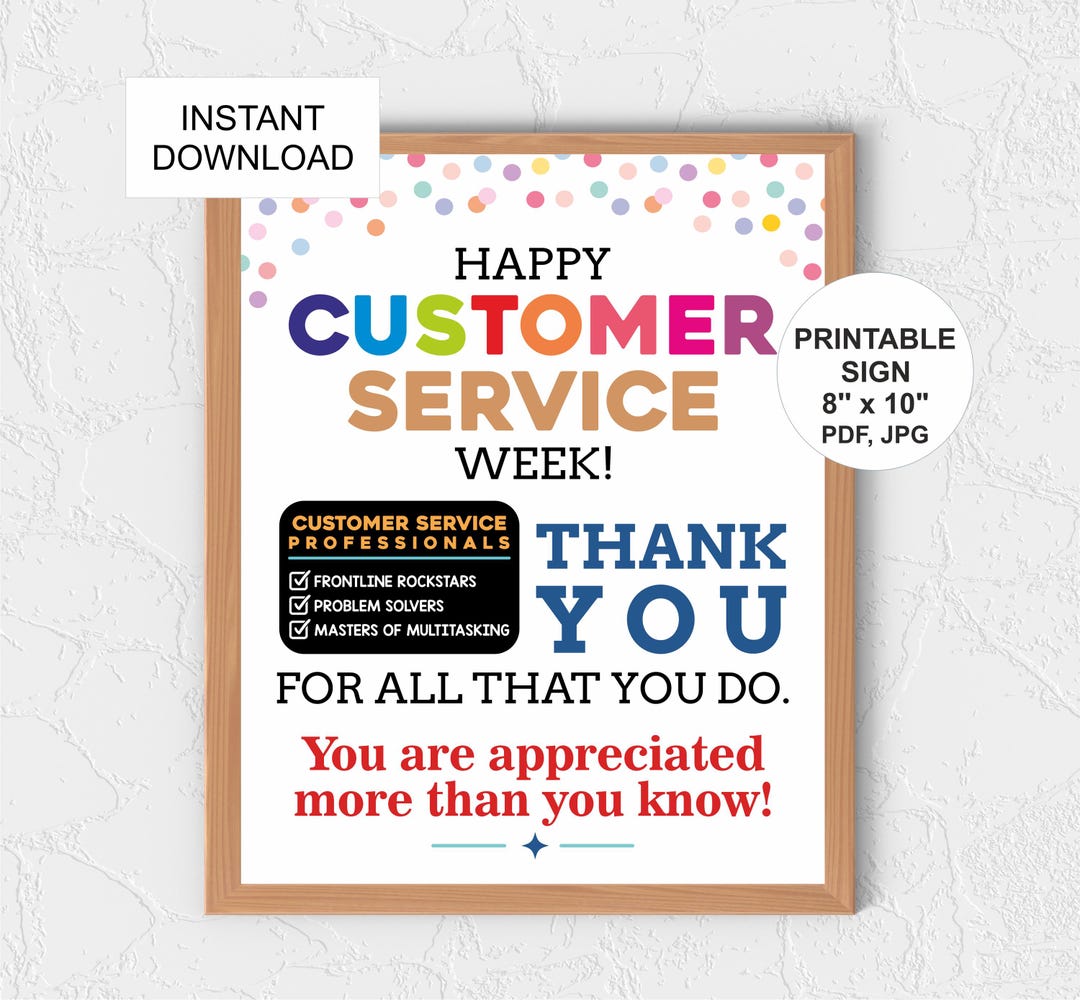 Happy Customer Service Week Poster Printable / Customer Service Week ...