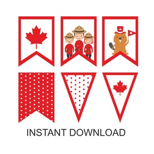 Happy Canada Day Banner Printable / Canada Day Garland / Canada Day ...