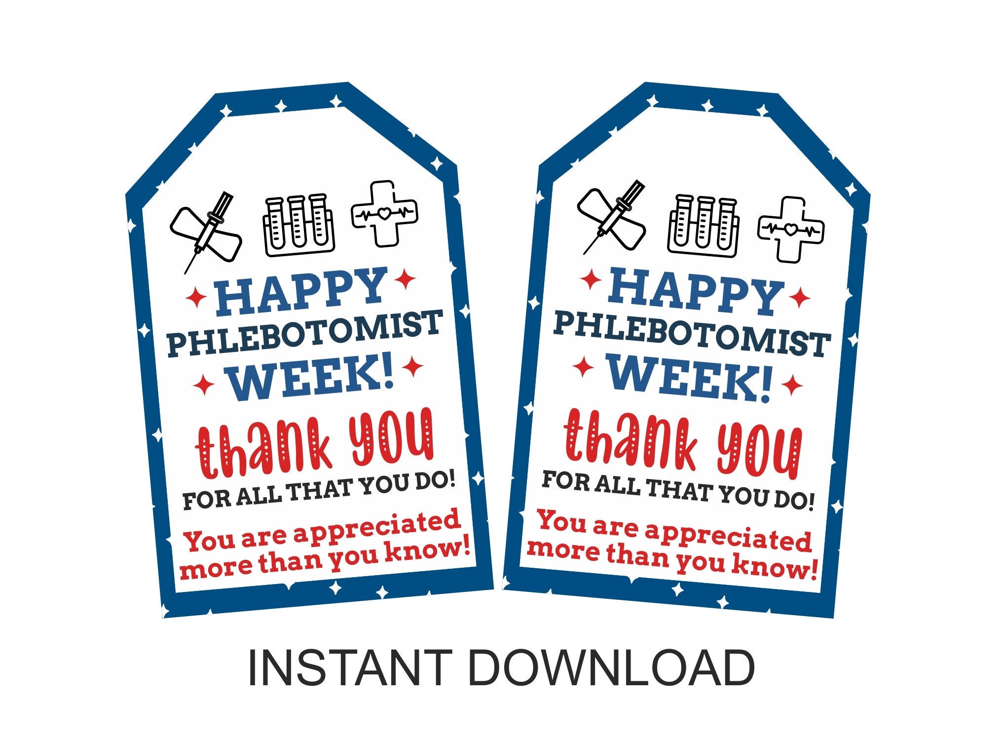 Phlebotomist Week Tag Printable / Phlebotomist Week Appreciation Tag ...