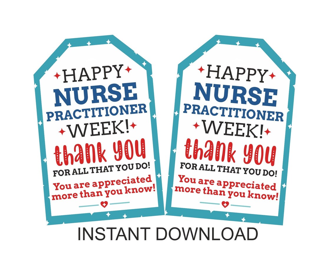Nurse Practitioner Week Tag Printable / Nurse Practitioner - Etsy