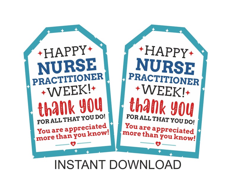 Nurse Practitioner Week Tag Printable / Nurse Practitioner - Etsy