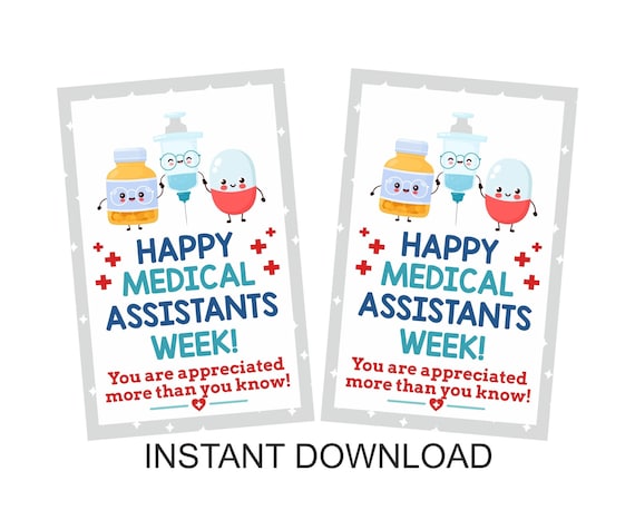 Happy Medical Assistant Week Tags Printable / Medical - Etsy