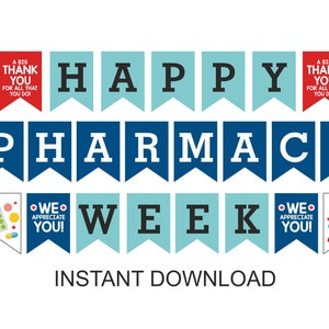 Pharmacy Week Banner Printable / Happy Pharmacy Week Decor / Pharmacy ...