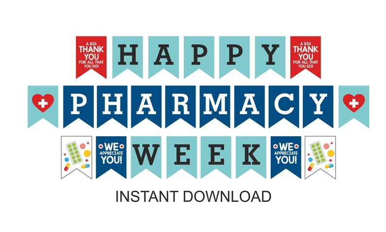 Pharmacy Week Banner Printable / Happy Pharmacy Week Decor / Pharmacy ...
