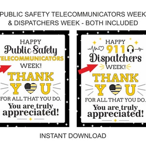 Telecommunicator Week Signs Set of 10 / 911 Dispatcher Appreciation ...