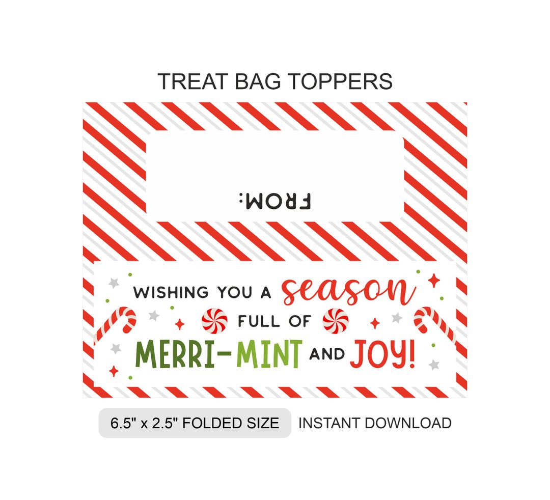 Christmas Peppermint Toppers Printable / Christmas Mint Topper ...