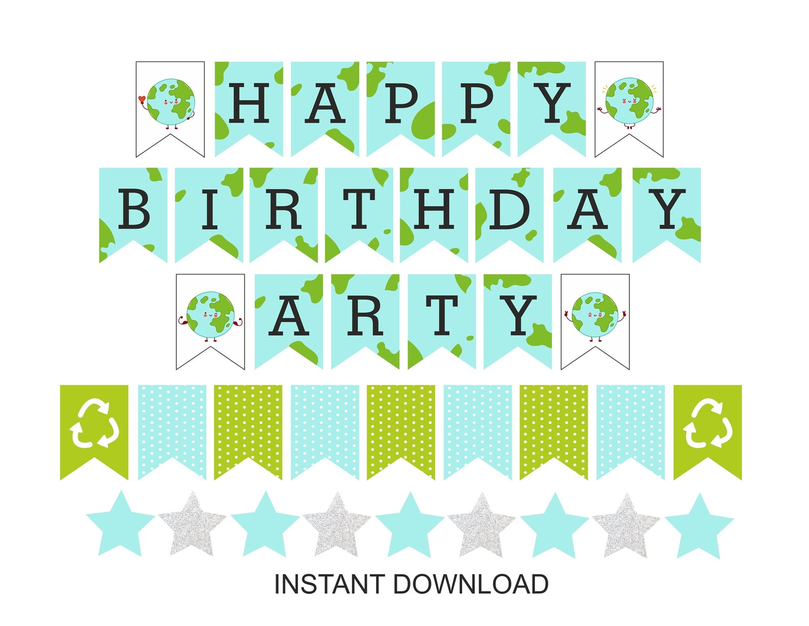 Earth Day Birthday Banner Printable / Earth Birthday Banner | Etsy