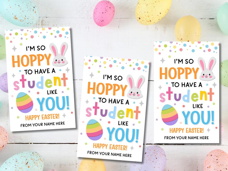 Easter Student Tags Printable / Easter Student Gift Tag / Hoppy to Have ...