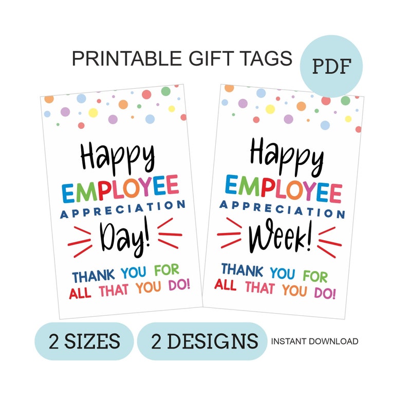 Employee Appreciation Week Tag Printable / Employee Appreciation Day ...