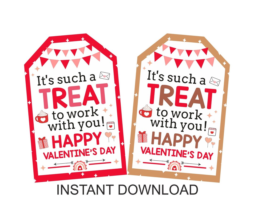 Valentine Coworker Tag Printable / Valentine Coworker Gift Tag ...