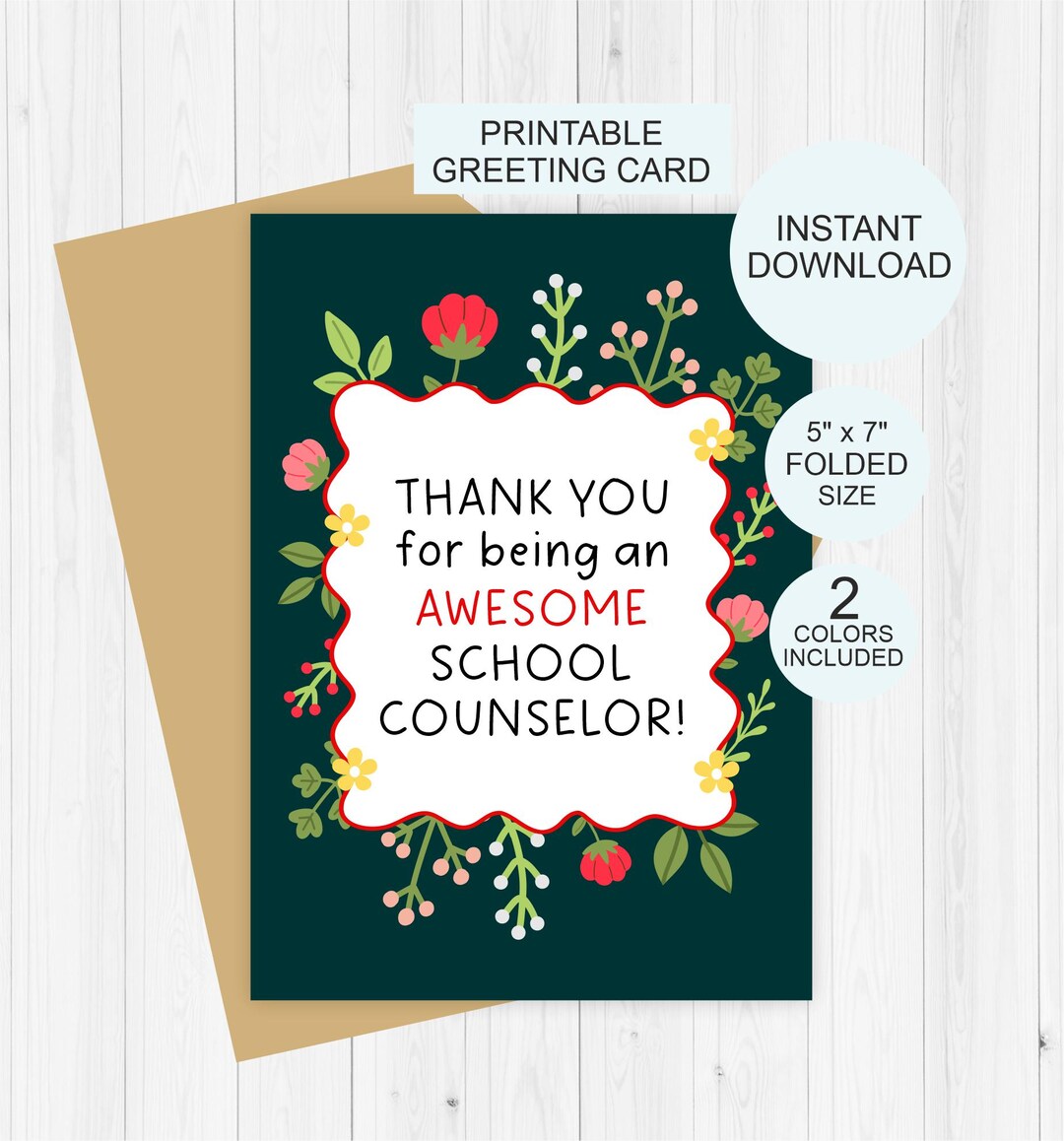 School Counselor Card Printable / School Counseling Week Card / Card ...