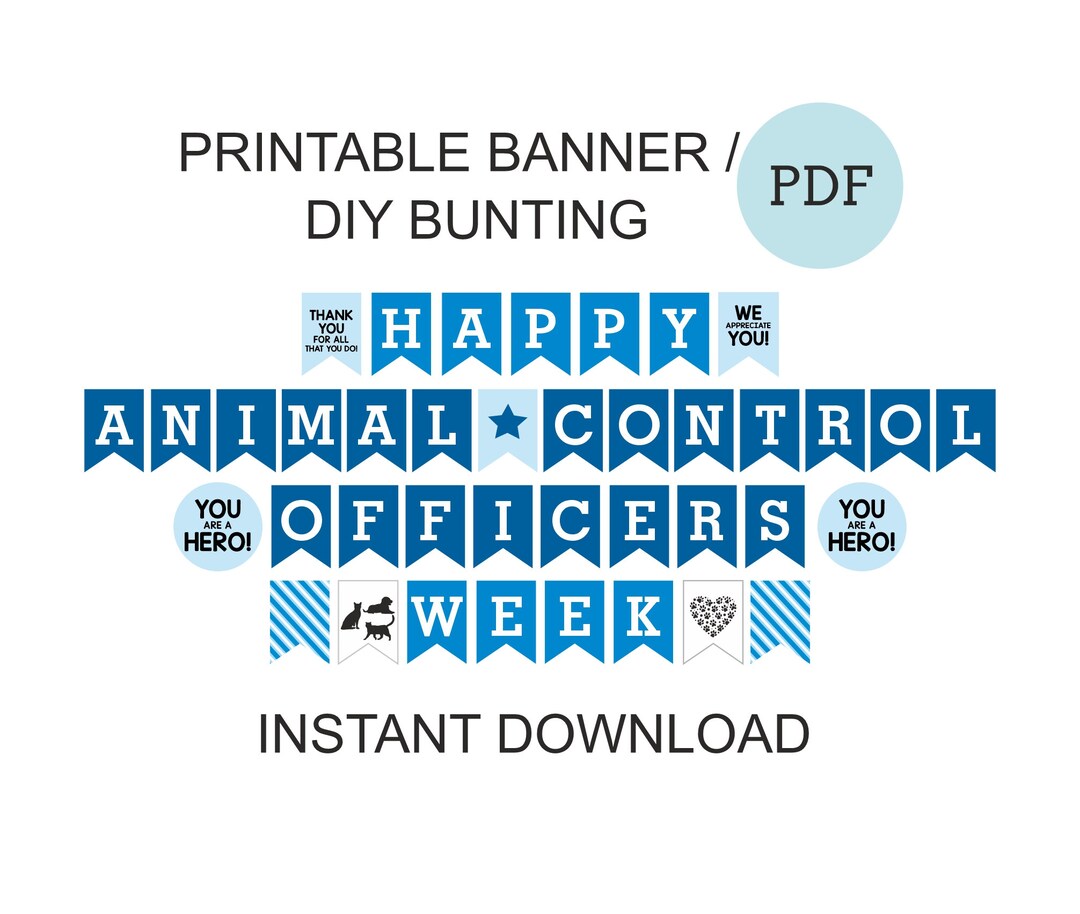 Animal Control Officer Week Banner Printable / ACO Week / Animal ...