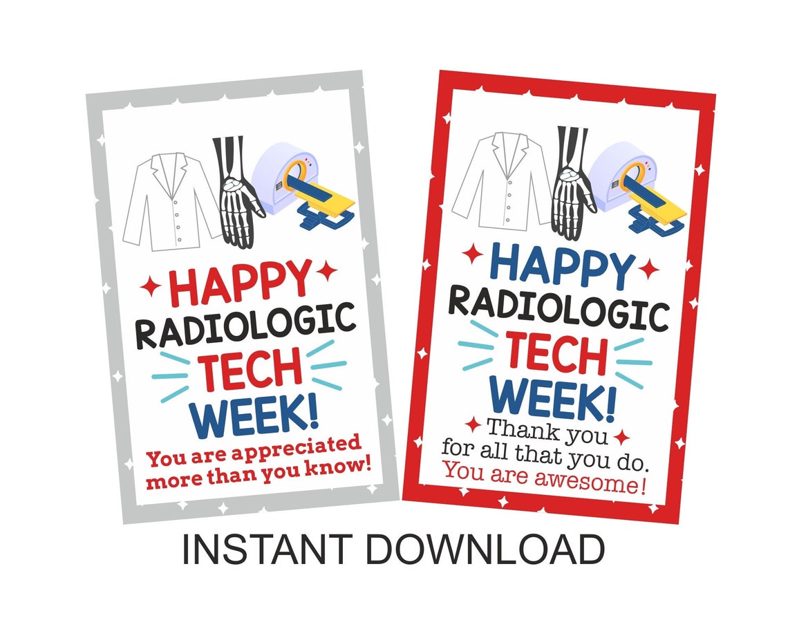 Radiologic Tech Week Tag Printable / Rad Tech Week Tags / - Etsy