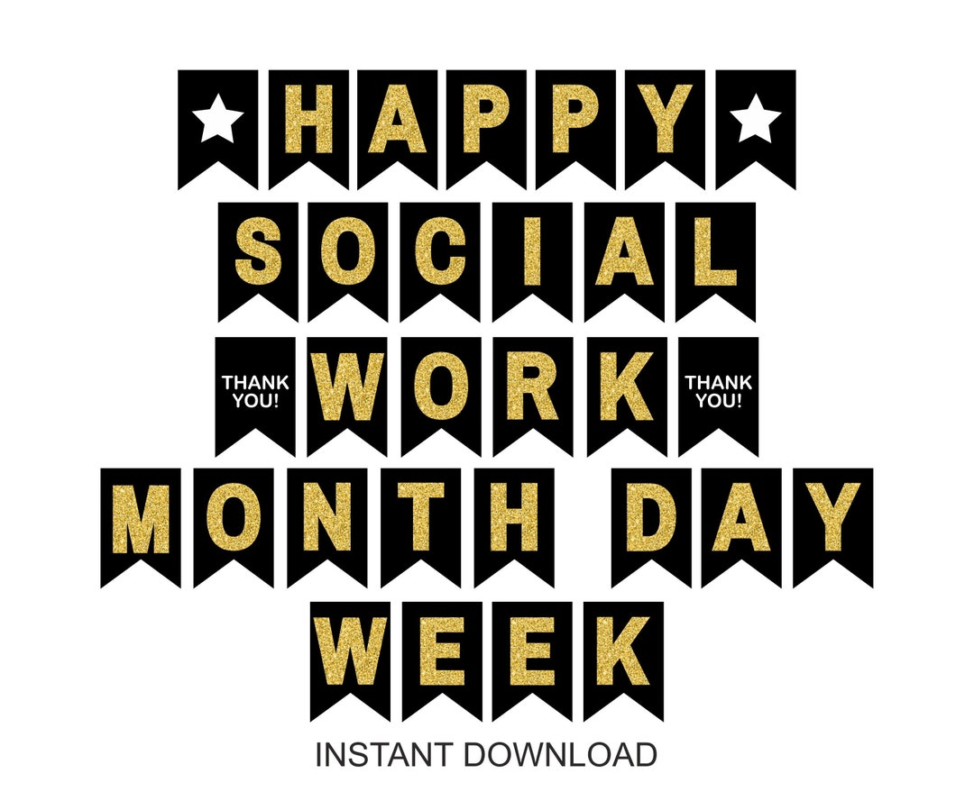 3 Banners - Social Work Month Banner Printable / Social Work Week ...