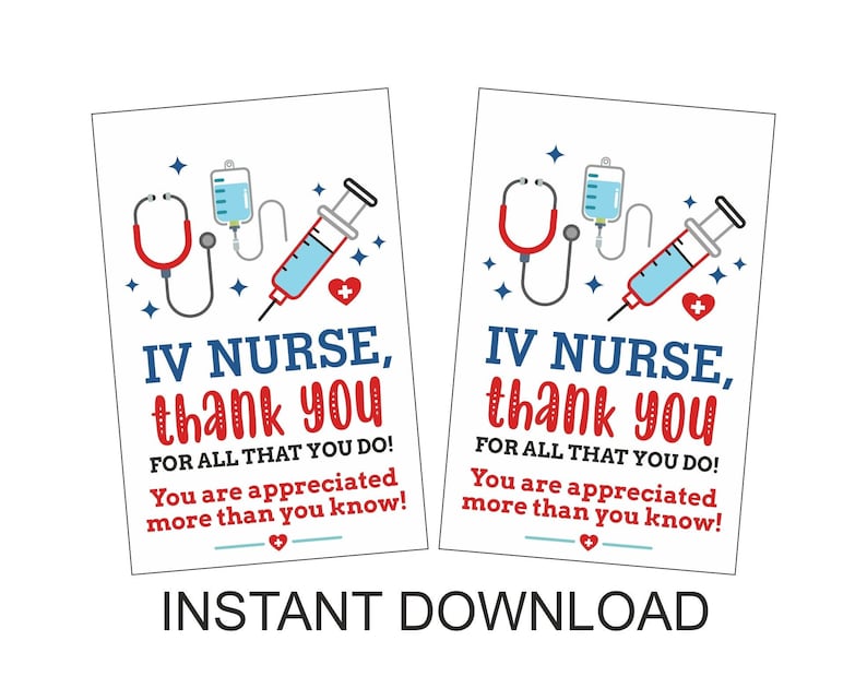 IV Nurse Gift Tag Printable / IV Nurse Gifts Tag / IV Nurse - Etsy