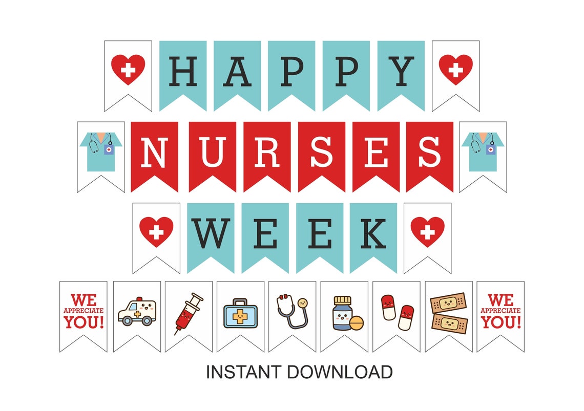 Nurses Week Banner Printable / Nurse Banner Printable / PDF - Etsy UK