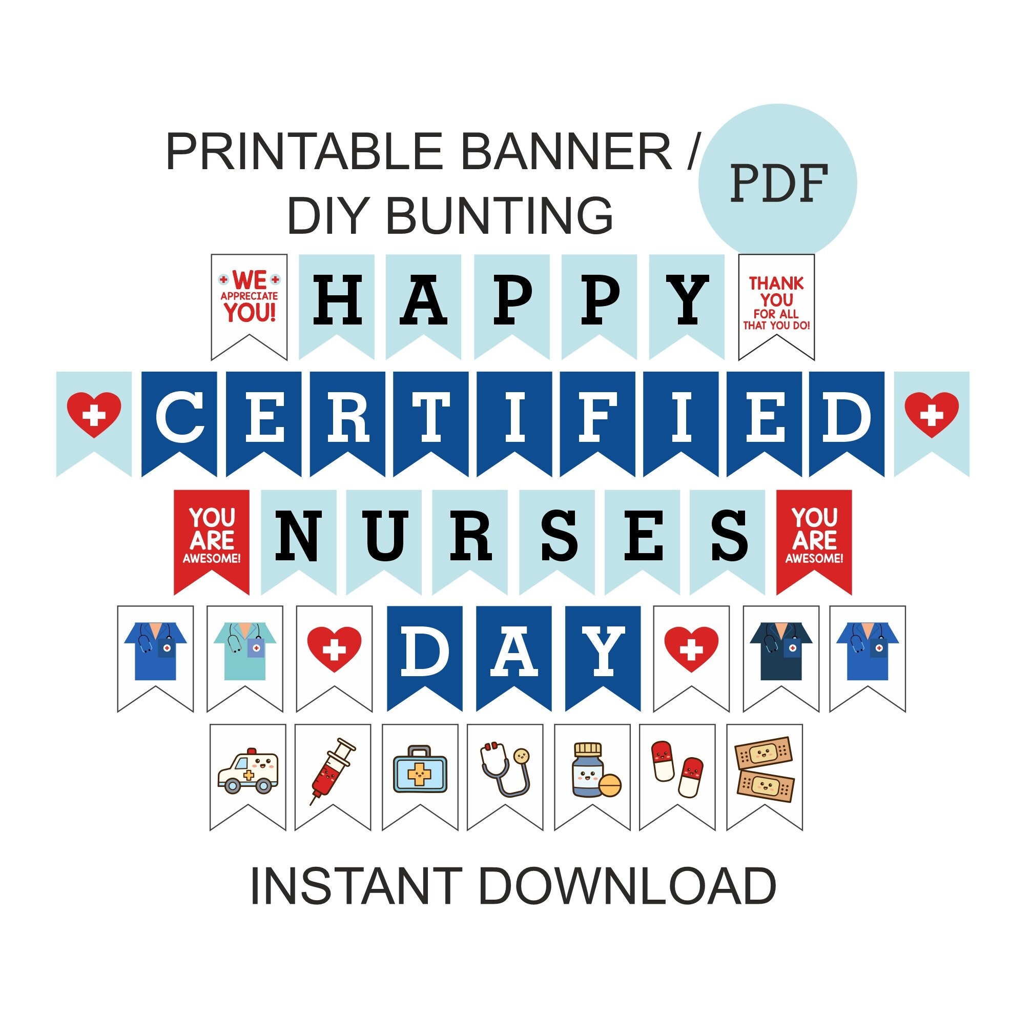 Certified Nurses Day Banner Printable / Certified Nurse Day Banner ...