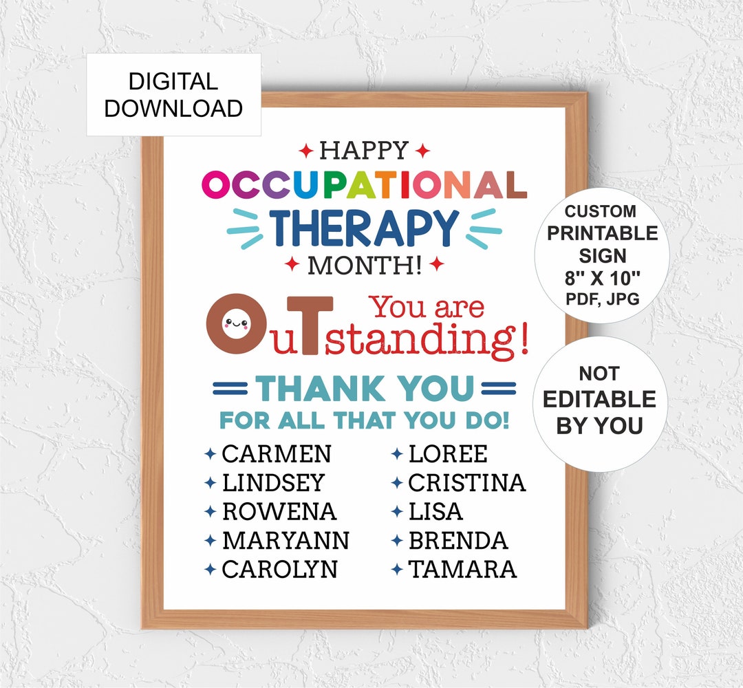 Personalised Occupational Therapy Month Sign Printable / Personalised ...