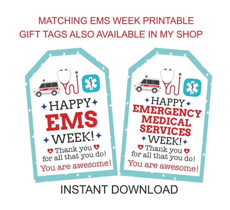 Happy Emergency Medical Services Week Banner Printable / Happy - Etsy