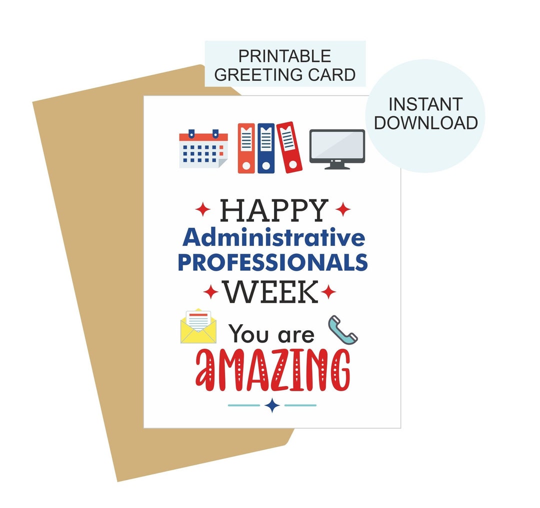 Administrative Professionals Week Card Printable / Administrative ...