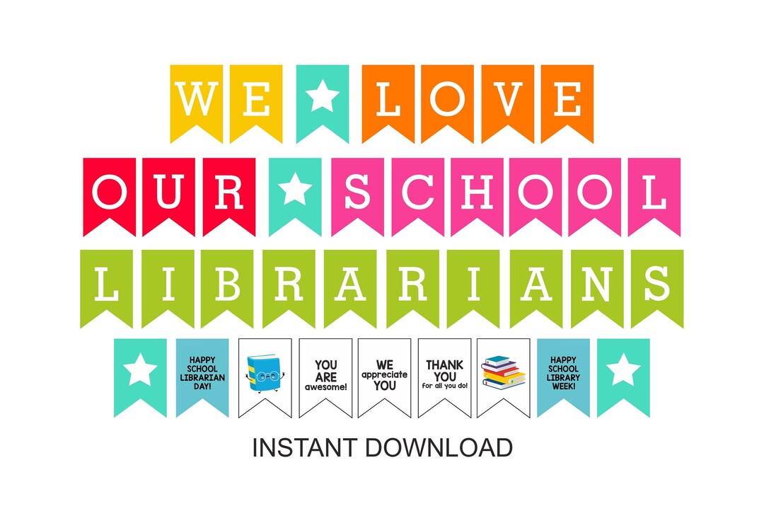 School Librarian Banner Printable / School Librarian Day Banner ...