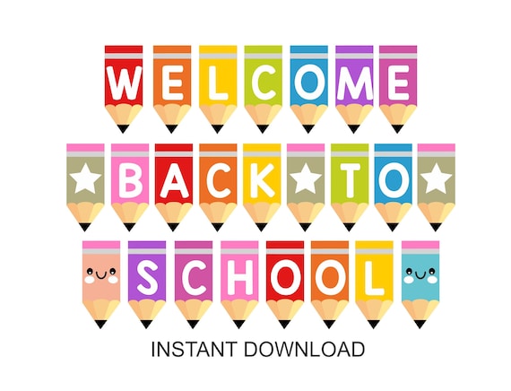 Printable Welcome Back to School Banner / Welcome Back to - Etsy