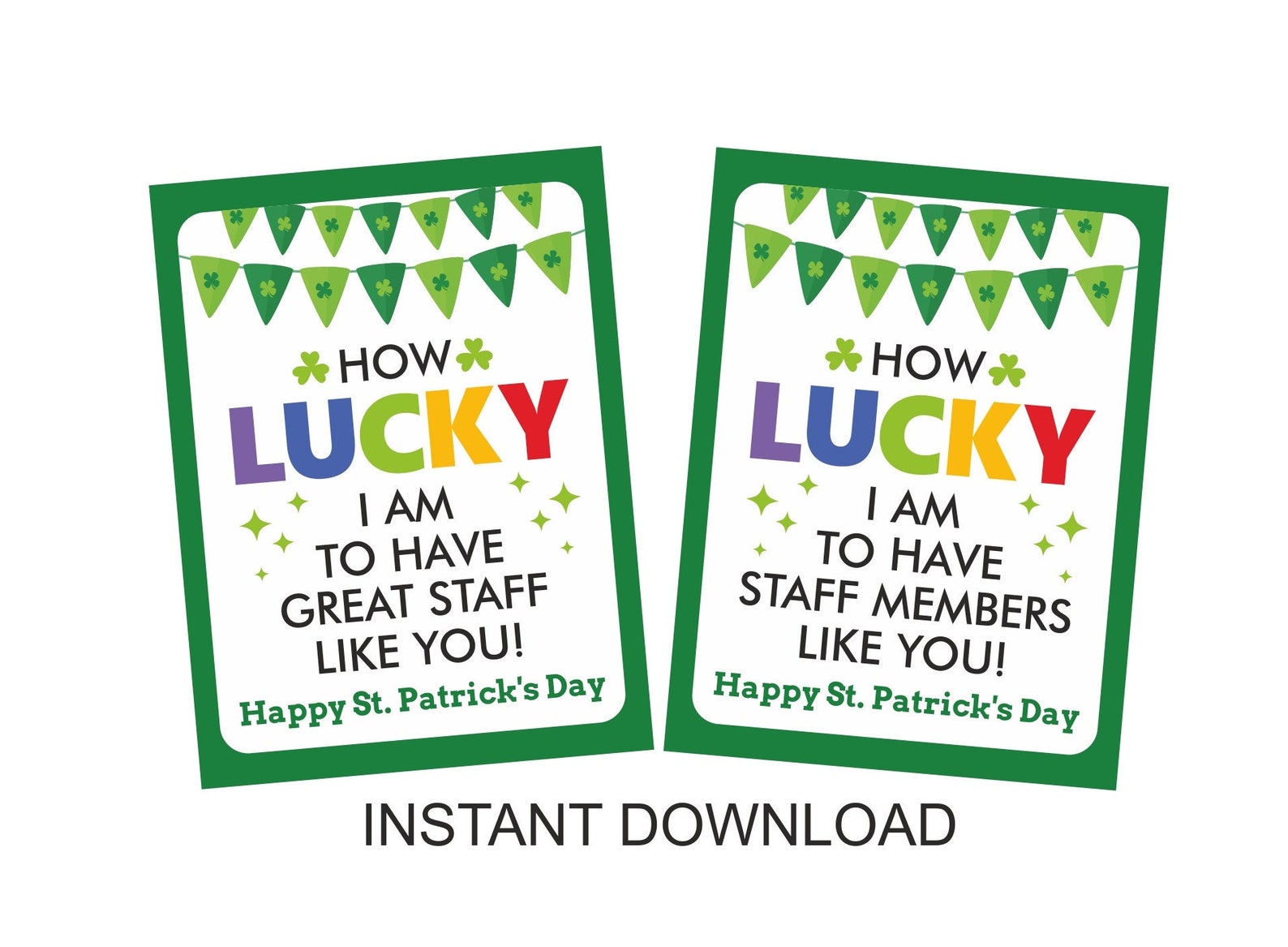 Printable St. Patrick's Day Staff Appreciation Tag / St. Patrick's Day ...