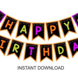 Halloween Birthday Banner Printable / Halloween Birthday Party Banner ...