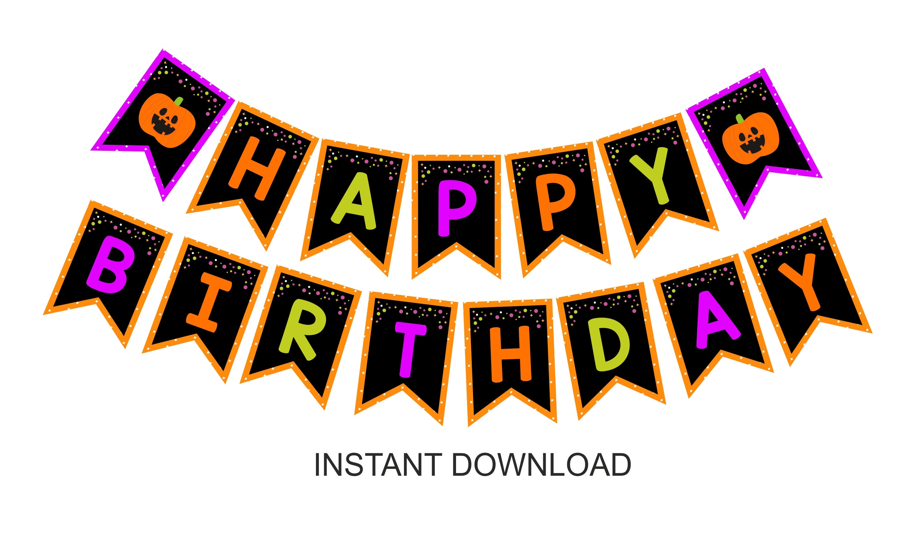 Halloween Birthday Banner Printable / Halloween Birthday Party Banner ...
