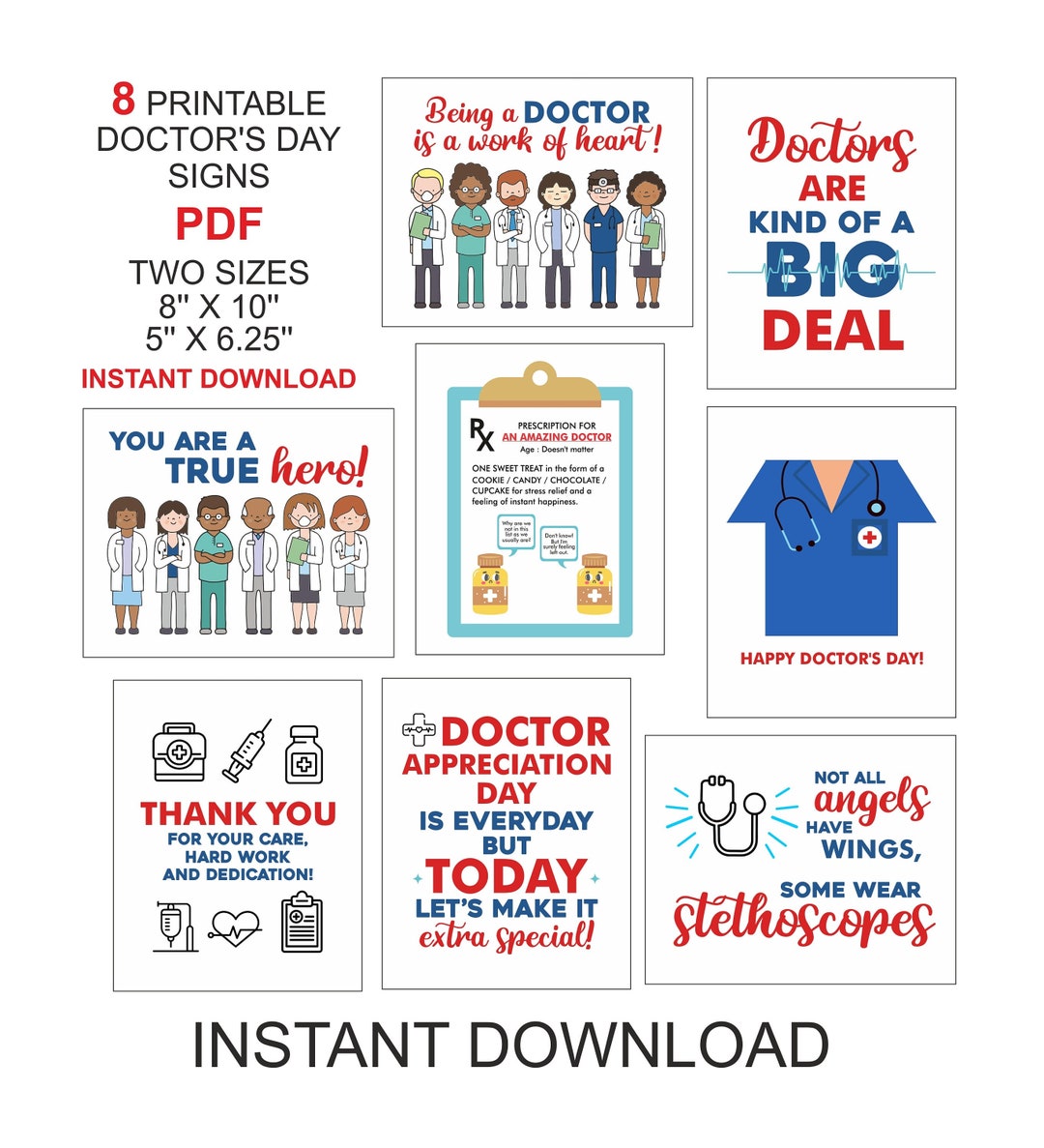 Doctor's Day Sign Printable / Doctor's Day Signs / Doctors Day Posters ...