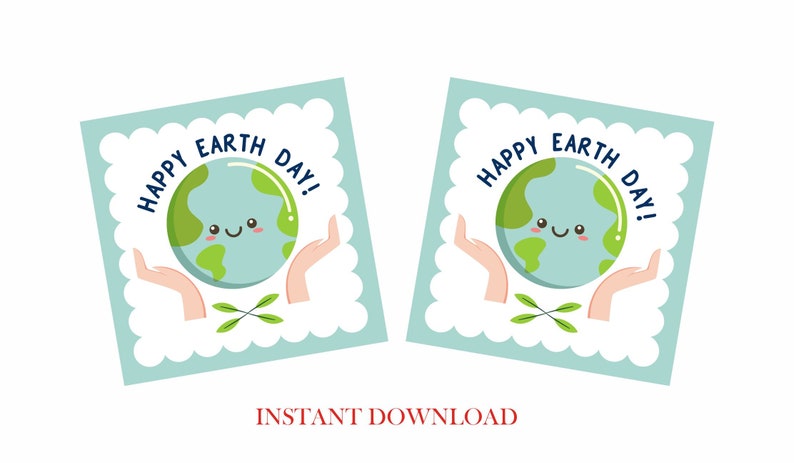 Printable Earth Day Tags / Printable Earth Day Tag / Earth Day | Etsy