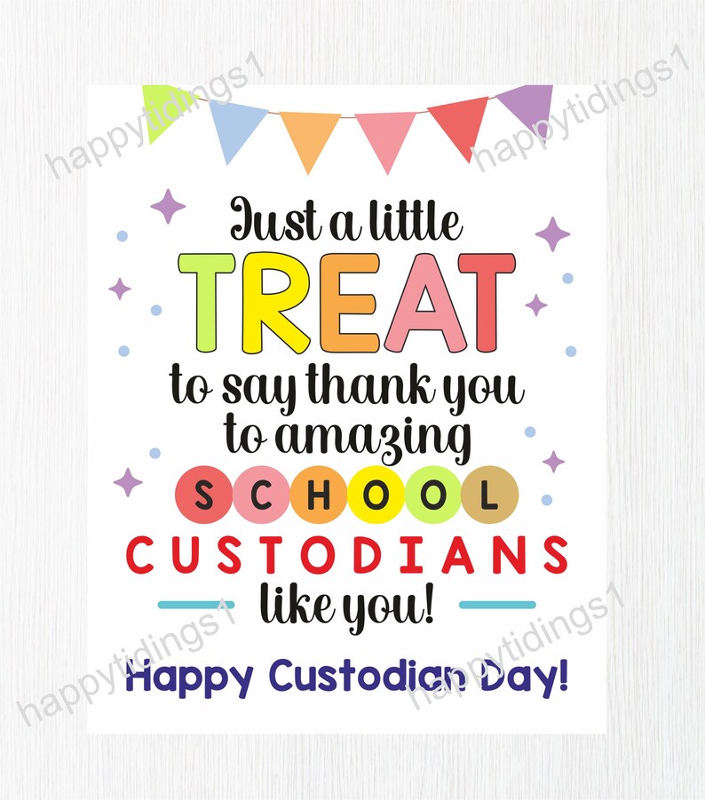 Editable School Custodian Day Treat Sign Printable / Custodian Day Sign ...