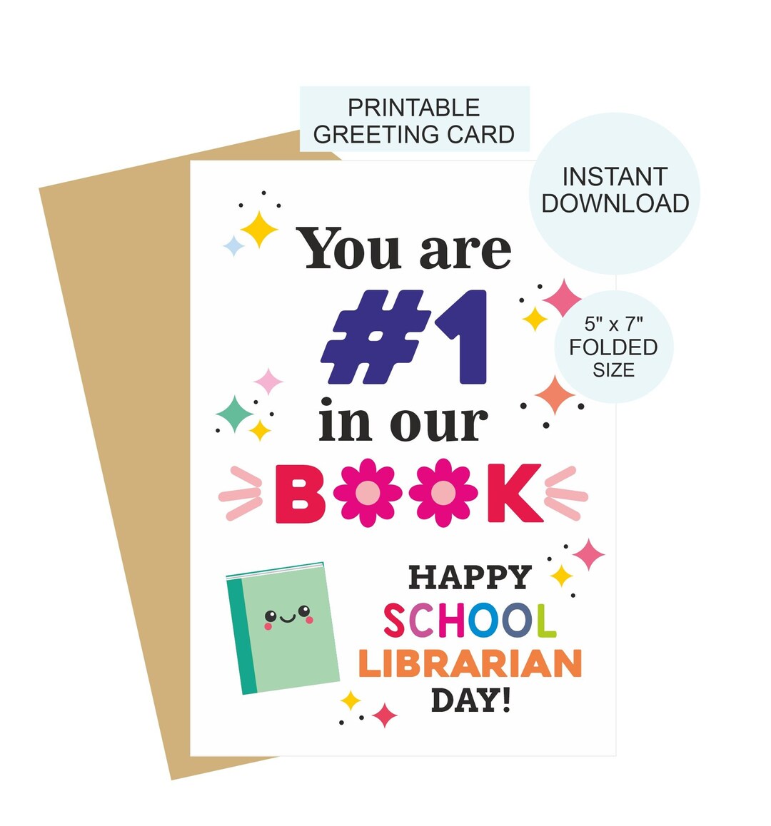School Librarian Card Printable / School Librarian Day Card / School ...