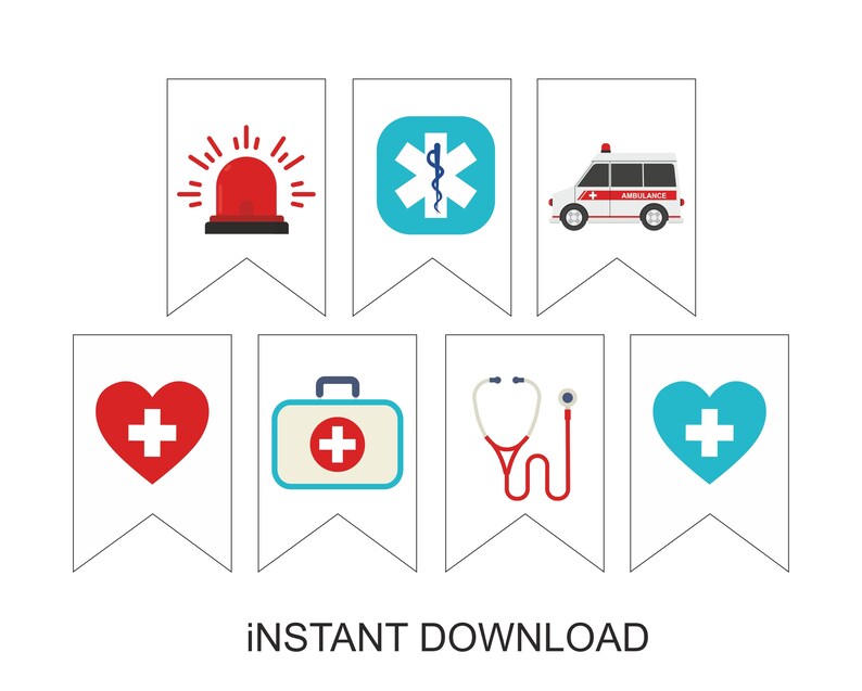Happy Emergency Medical Services Week Banner Printable / Happy - Etsy