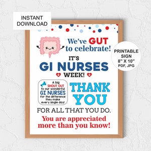 GI Nurses Week Sign Printable / GI Nurses and Associates Week Poster ...