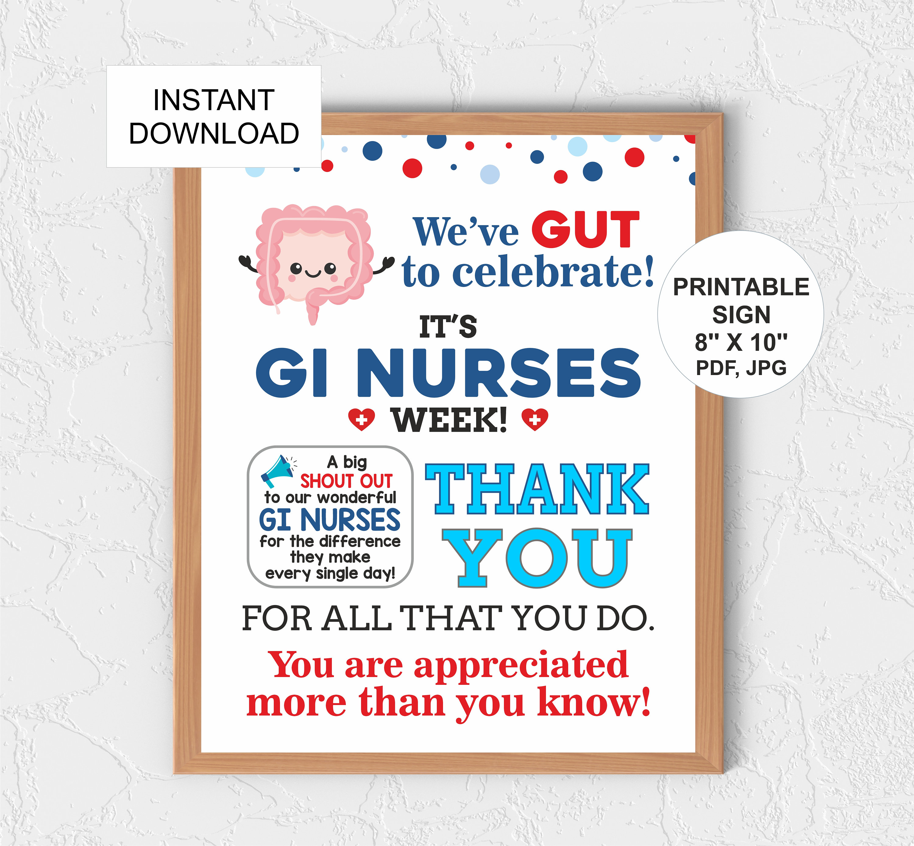 GI Nurses Week Sign Printable / GI Nurses and Associates Week Poster ...