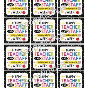 Teacher and Staff Appreciation Week Gift Tags Printable / Teacher ...