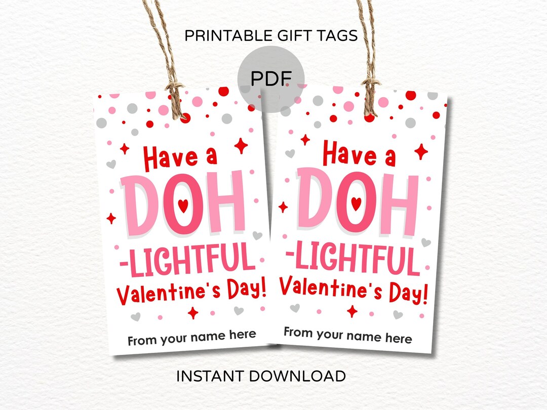 Valentine Play Dough Gift Tags Printable / Play Doh Tags / Valentine's ...