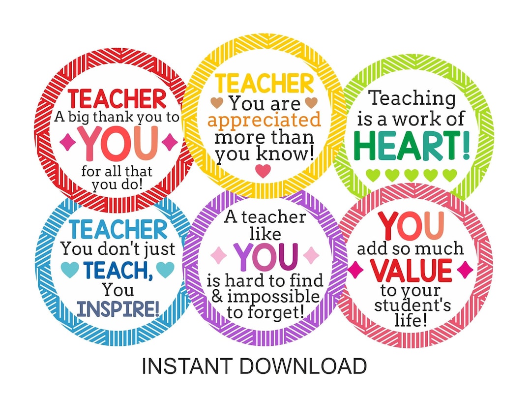 Teacher Appreciation Cupcake Toppers Printable / Teacher Cupcake ...