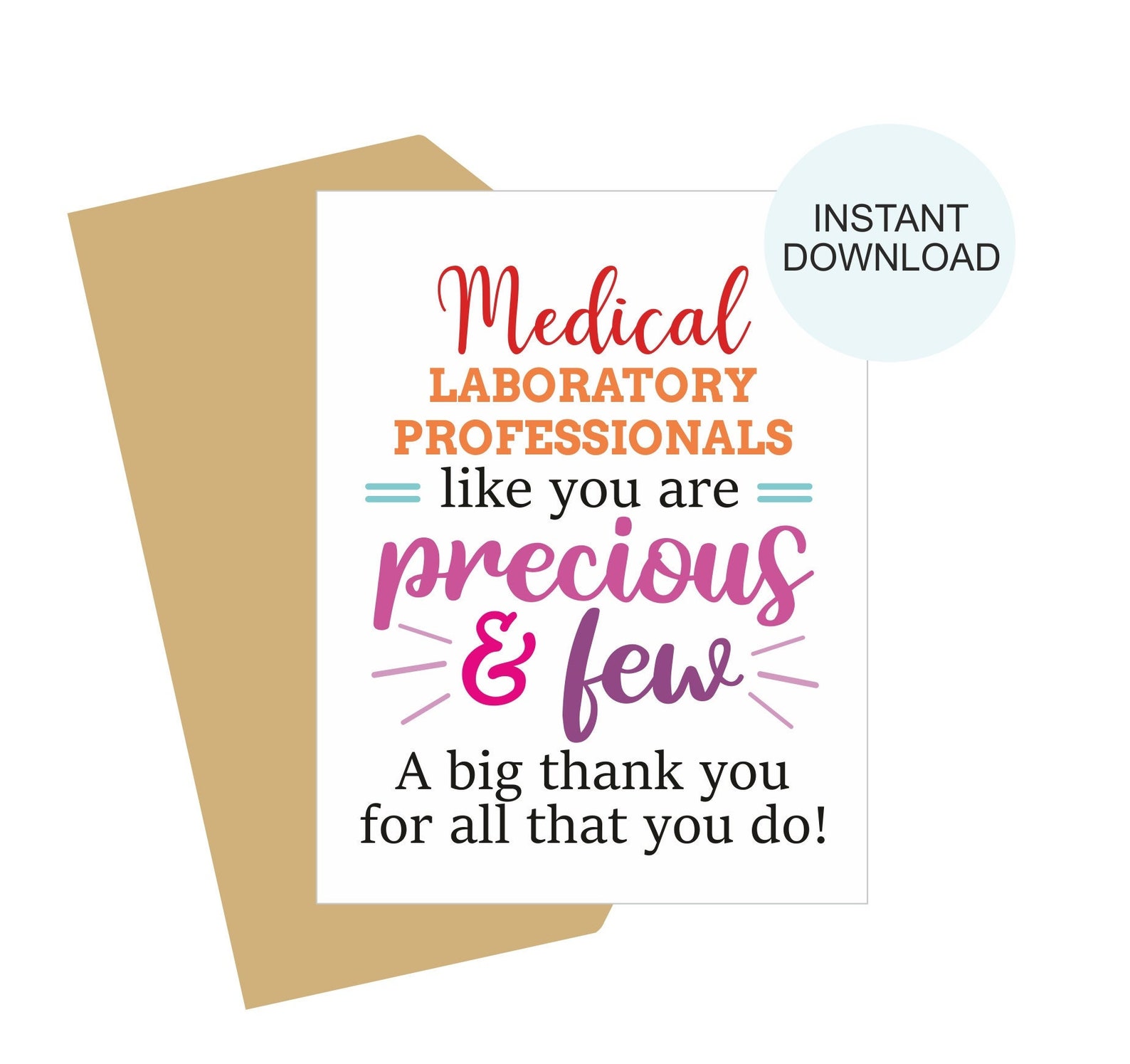 Medical Laboratory Professional Card Printable / Lab Week Card / Lab ...