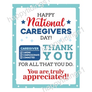 Caregivers Day Sign Printable / Caregiver Day Poster / Caregiver ...