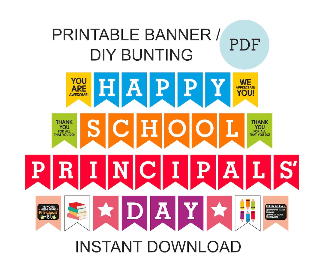 School Principal Day Banner Printable / Happy School Principals' Day ...